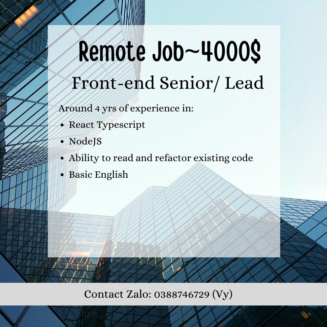 Vy Nguyen on LinkedIn: #senior #frontend #remote #hiring #react #nodejs Vy Nguyen on LinkedIn: #senior #frontend #remote #hiring #react #nodejs