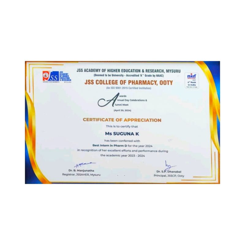 Dr Suguna K on LinkedIn: #grateful #achievement #bestintern # ... Dr Suguna K on LinkedIn: #grateful #achievement #bestintern # ...