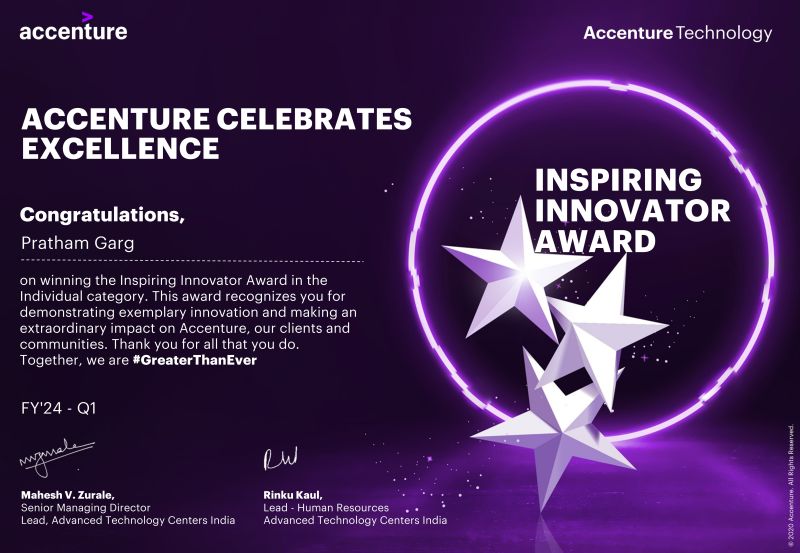 Pratham Garg on LinkedIn: #aceaward #inspiringinnovator #genai # ... Pratham Garg on LinkedIn: #aceaward #inspiringinnovator #genai # ...