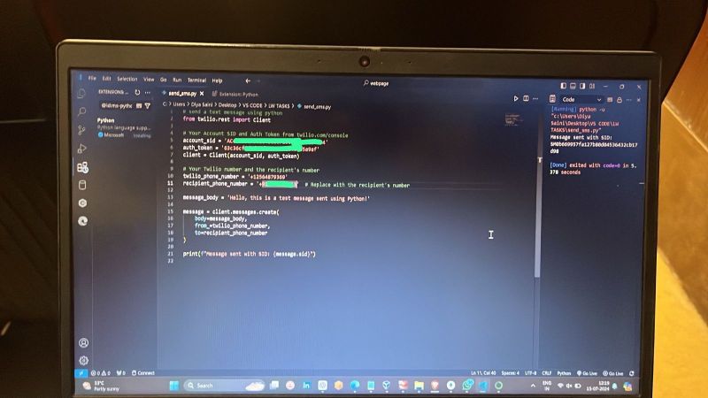 Ayushi Saini on LinkedIn: #python #twilio #automation #techachievement ... Ayushi Saini on LinkedIn: #python #twilio #automation #techachievement ...