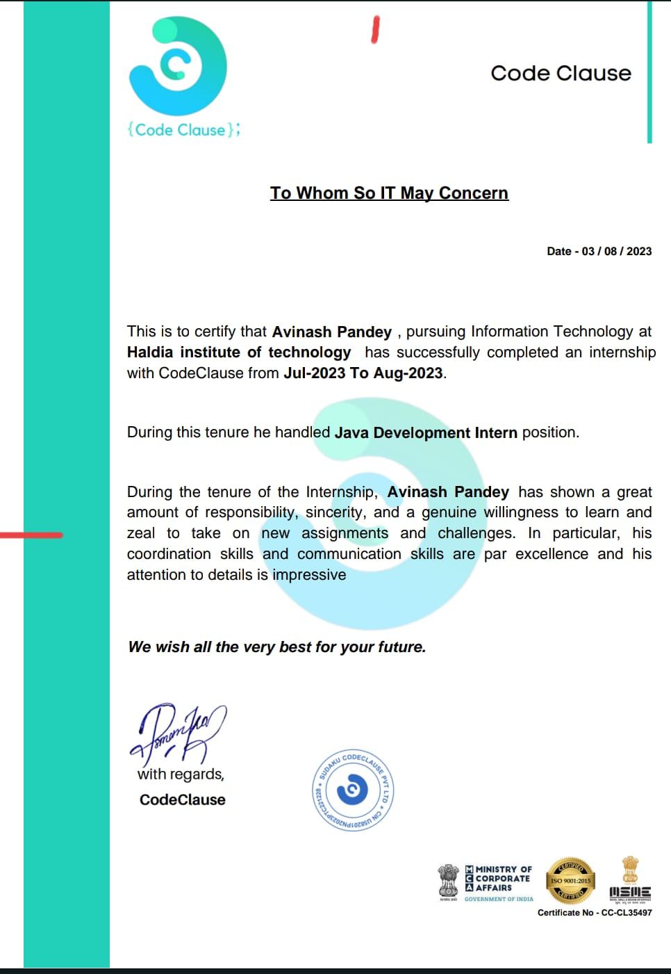 Avinash Pandey on LinkedIn: #javadeveloper #internshipcompleted # ... Avinash Pandey on LinkedIn: #javadeveloper #internshipcompleted # ...