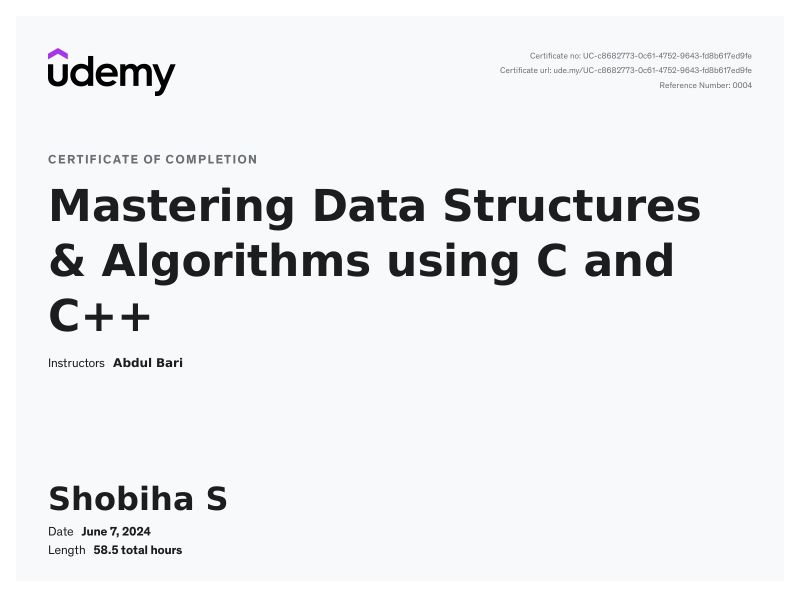 Shobiha Satheesh Kumar on LinkedIn: #datastructures #algorithms #cpp # ... Shobiha Satheesh Kumar on LinkedIn: #datastructures #algorithms #cpp # ...