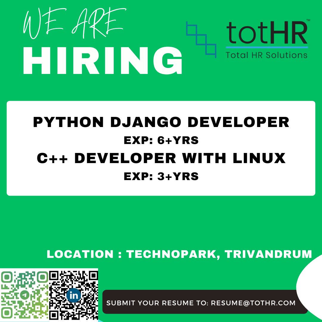 totHR on LinkedIn: #python #django #c #linux #technopark #trivandrum # ... totHR on LinkedIn: #python #django #c #linux #technopark #trivandrum # ...
