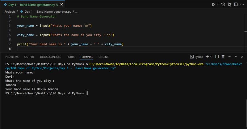 Dhwanit Shah on LinkedIn: #day1 #100daysofcode #python #codingjourney # ... Dhwanit Shah on LinkedIn: #day1 #100daysofcode #python #codingjourney # ...