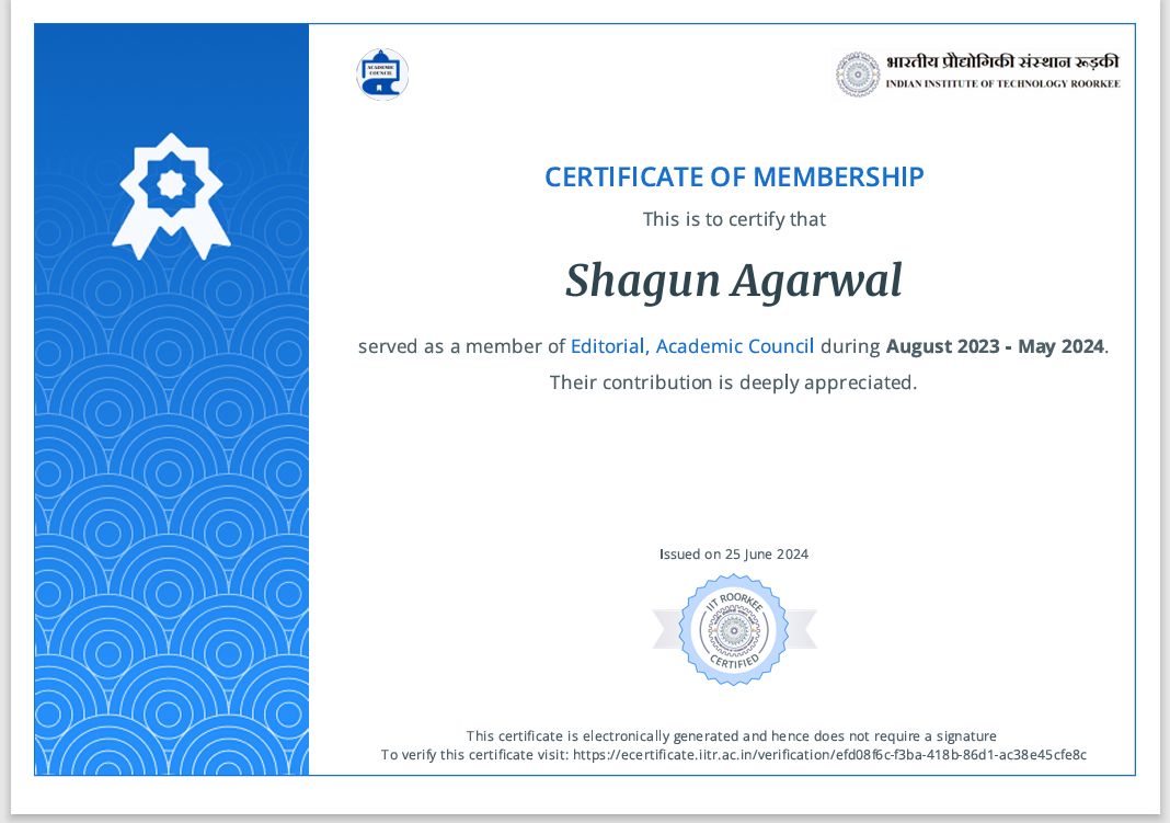 Shagun Agarwal on LinkedIn: Excited to share that I received a ... Shagun Agarwal on LinkedIn: Excited to share that I received a ...