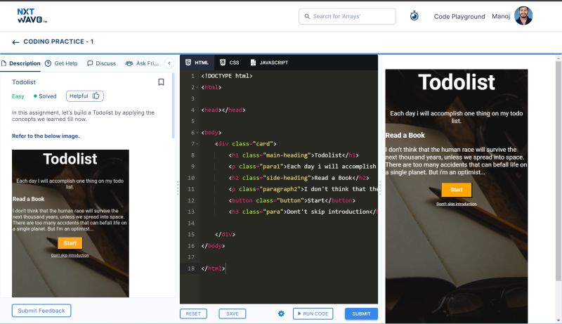 MEDISETTY MANOJ on LinkedIn: #html #css #nxtwave #intensive3 MEDISETTY MANOJ on LinkedIn: #html #css #nxtwave #intensive3