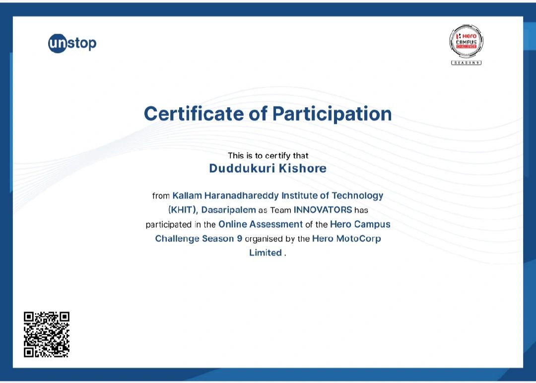 Duddukuri Kishore on LinkedIn: #unstop #heromotocorp #hero Duddukuri Kishore on LinkedIn: #unstop #heromotocorp #hero