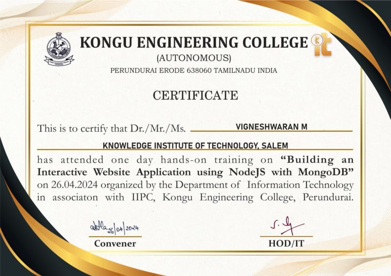 VIGNESHWARAN M on LinkedIn: #nodejs #mongodb #webdevelopment VIGNESHWARAN M on LinkedIn: #nodejs #mongodb #webdevelopment