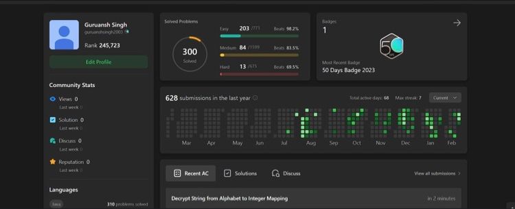 Guruansh Singh on LinkedIn: #leetcode #dsa #codingmilestone # ... Guruansh Singh on LinkedIn: #leetcode #dsa #codingmilestone # ...