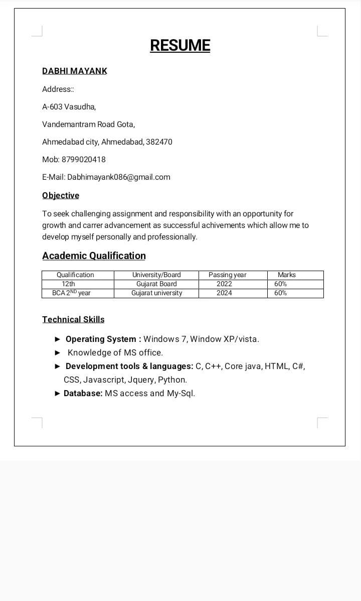 Dabhi Mayank on LinkedIn: I find intership and fresher job in python ... Dabhi Mayank on LinkedIn: I find intership and fresher job in python ...