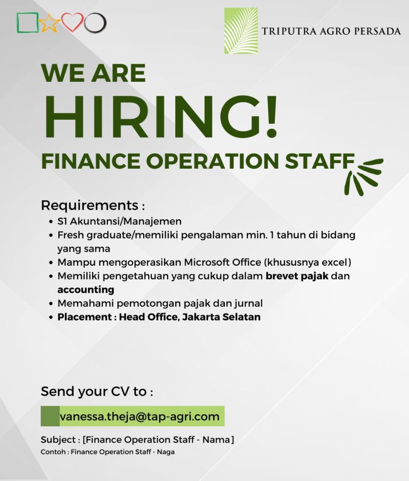 PT TRIPUTRA AGRO PERSADA GROUP on LinkedIn: #lowkersawit #opentohire # ... PT TRIPUTRA AGRO PERSADA GROUP on LinkedIn: #lowkersawit #opentohire # ...
