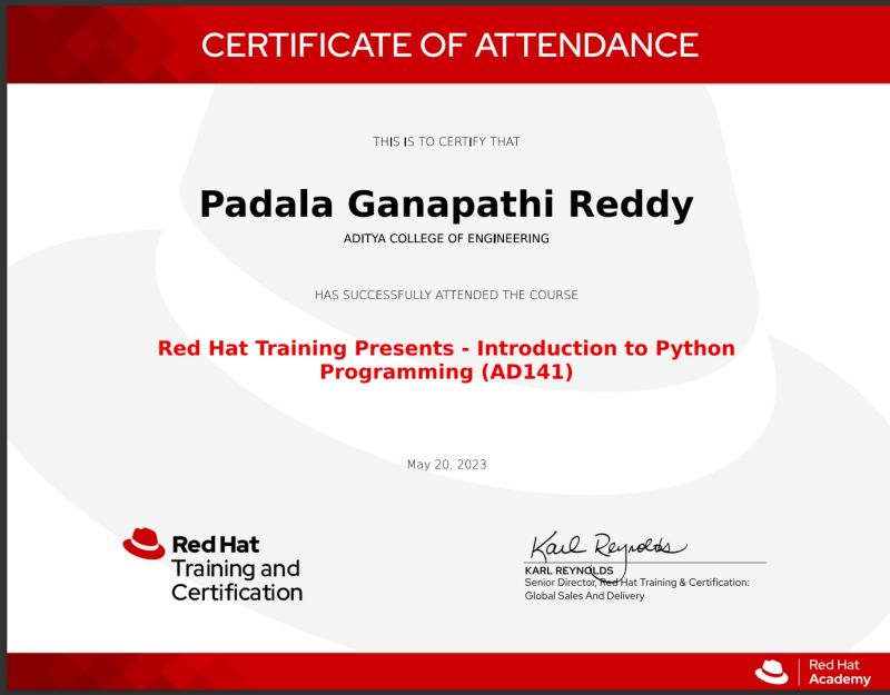 Padala Ganapathi Reddy on LinkedIn: #technicalhub #redhatacademy # ... Padala Ganapathi Reddy on LinkedIn: #technicalhub #redhatacademy # ...