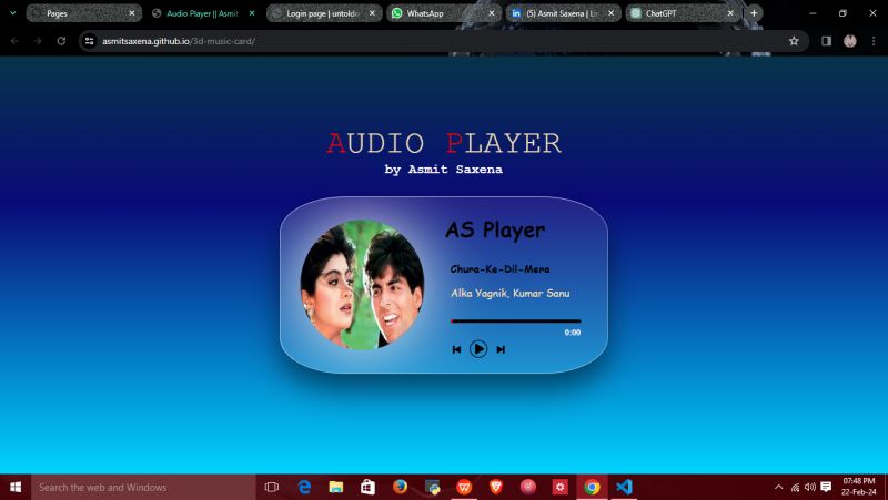 π New project: Audio Player with Gyroscopic Effect πΆπ | Asmit Saxena ... π New project: Audio Player with Gyroscopic Effect πΆπ | Asmit Saxena ...