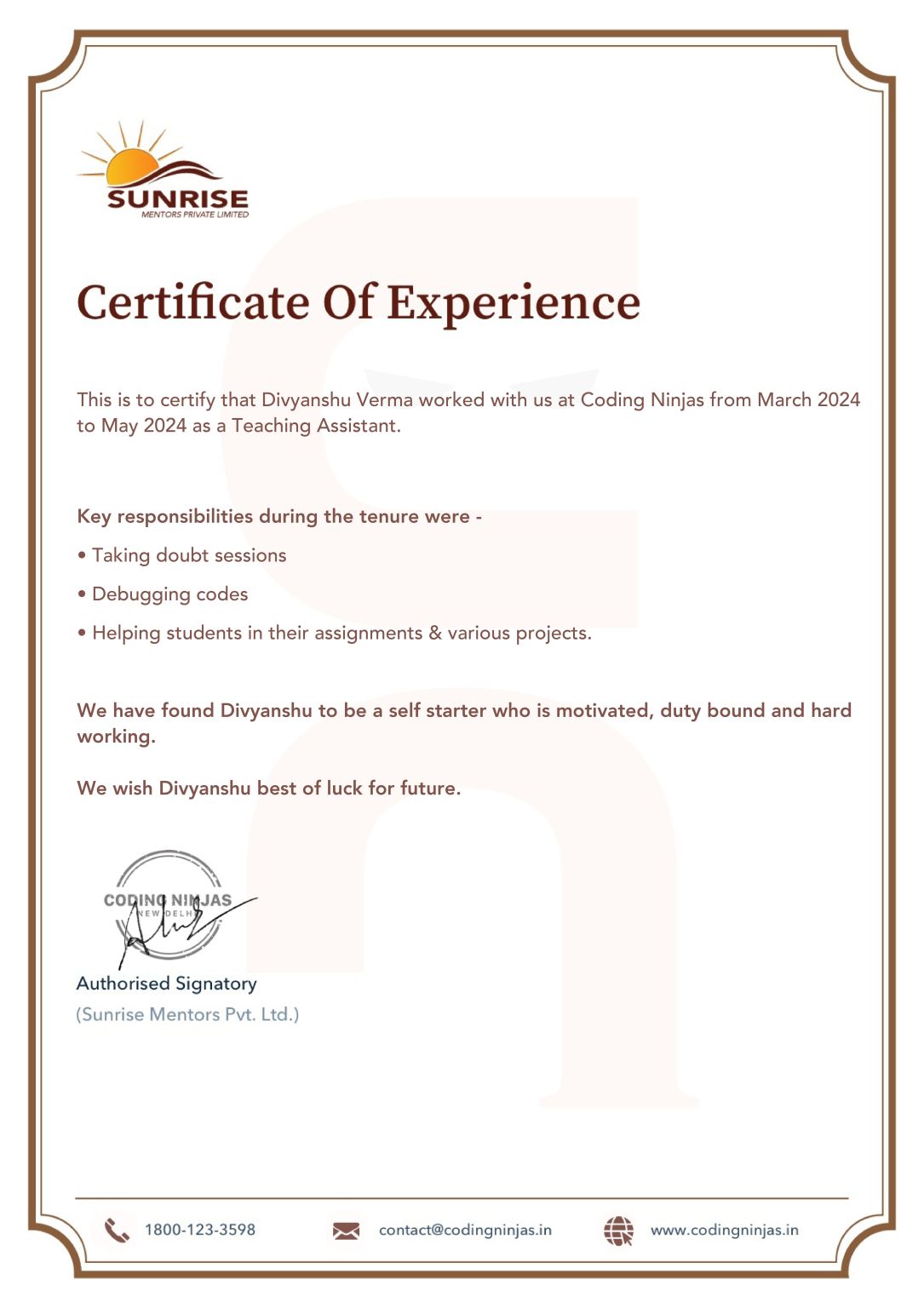 Divyanshu Verma on LinkedIn: #internship #codingninjas #java # ... Divyanshu Verma on LinkedIn: #internship #codingninjas #java # ...
