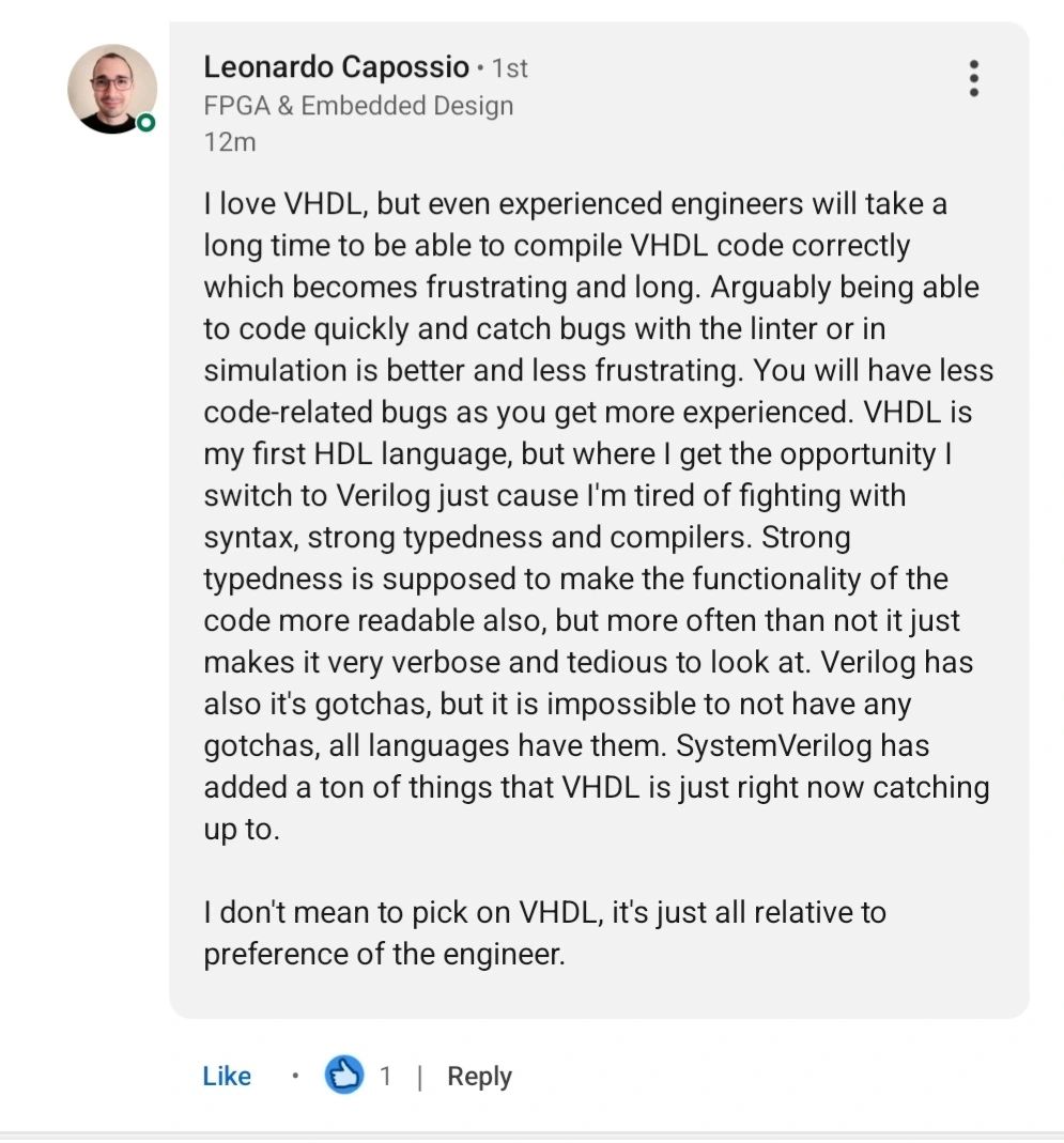 VHDL lovers: Leonardo Capossio's comment | Murali kumar M posted on the ... VHDL lovers: Leonardo Capossio's comment | Murali kumar M posted on the ...