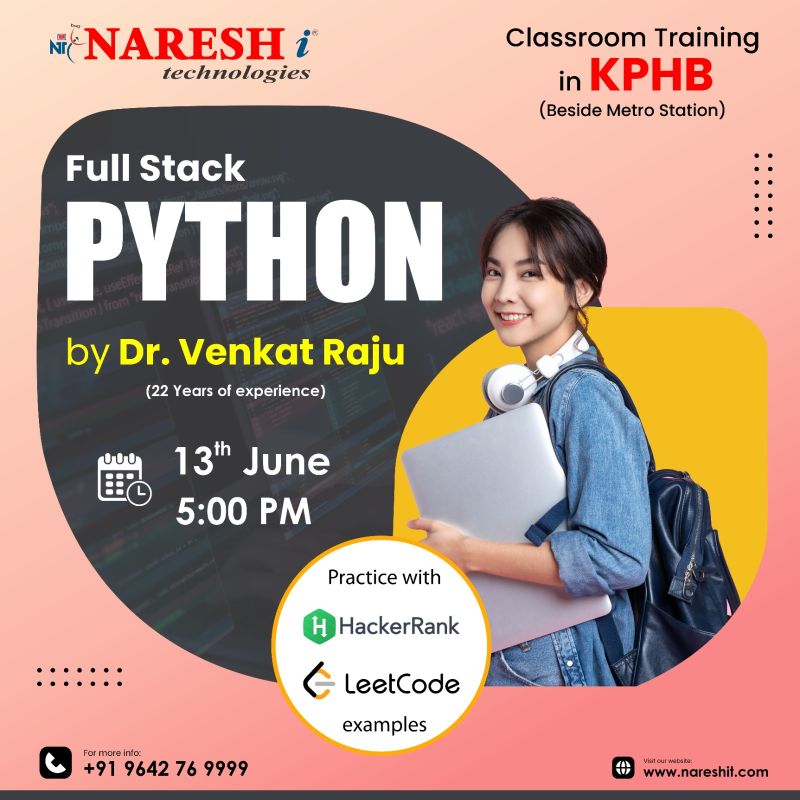 Naresh i Technologies on LinkedIn: #python #fullstackpython # ... Naresh i Technologies on LinkedIn: #python #fullstackpython # ...