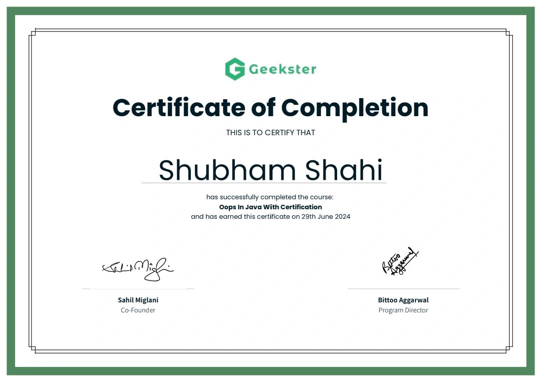 Shubham Kumar Shahi on LinkedIn: #geekster #geeksforgeek #java # ... Shubham Kumar Shahi on LinkedIn: #geekster #geeksforgeek #java # ...