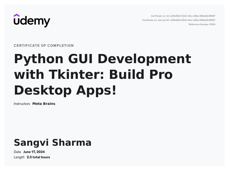 Sangvi Sharma on LinkedIn: #python #tkinter #guidevelopment #udemy #gui ... Sangvi Sharma on LinkedIn: #python #tkinter #guidevelopment #udemy #gui ...