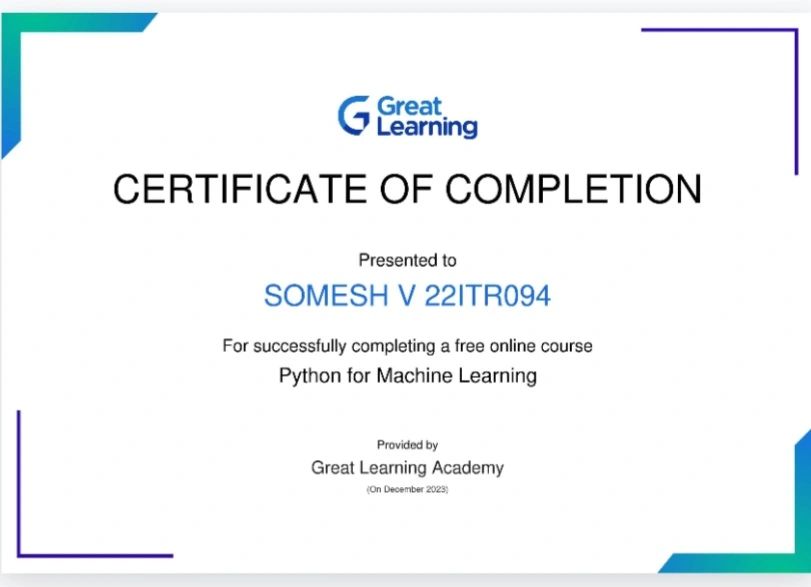 Somesh Venkatesh on LinkedIn: #python #machinelearning #greatlearning Somesh Venkatesh on LinkedIn: #python #machinelearning #greatlearning