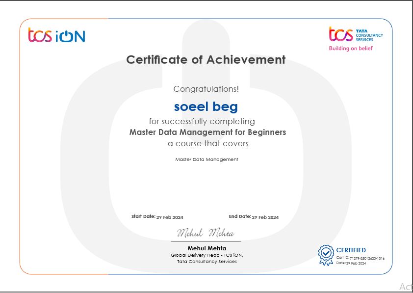 🚀 TCS Master Database Beginner Certificate is here! 🎓 Start your career ... 🚀 TCS Master Database Beginner Certificate is here! 🎓 Start your career ...