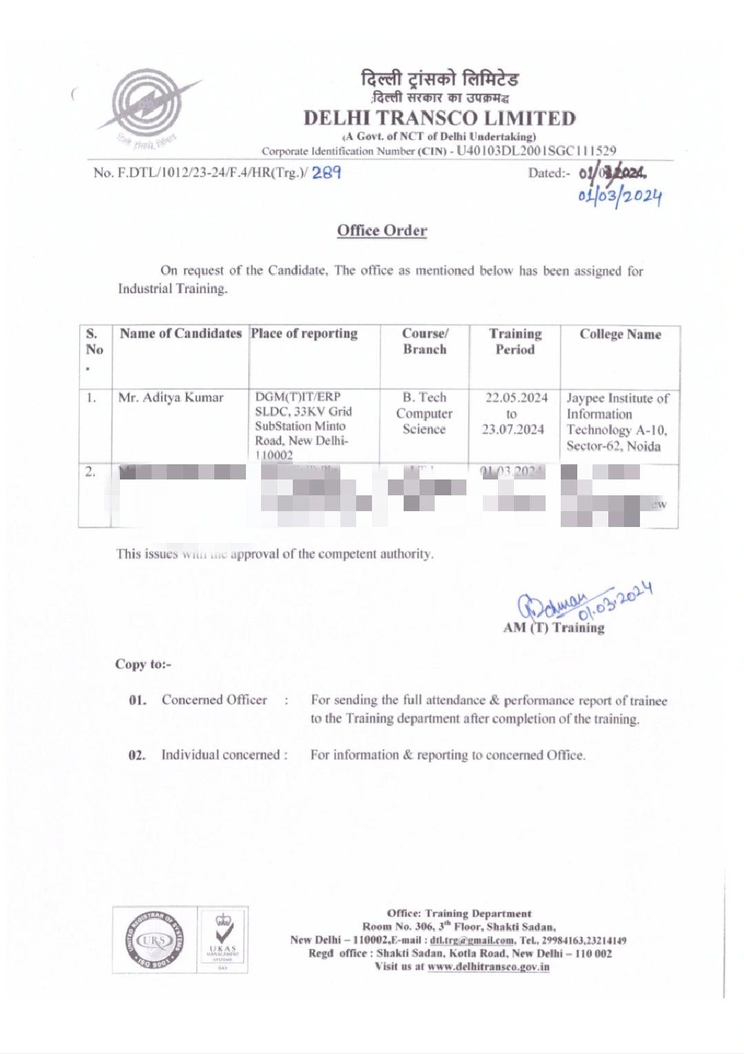 Aditya Kumar on LinkedIn: #internship #delhitranscolimited #dtl # ... Aditya Kumar on LinkedIn: #internship #delhitranscolimited #dtl # ...
