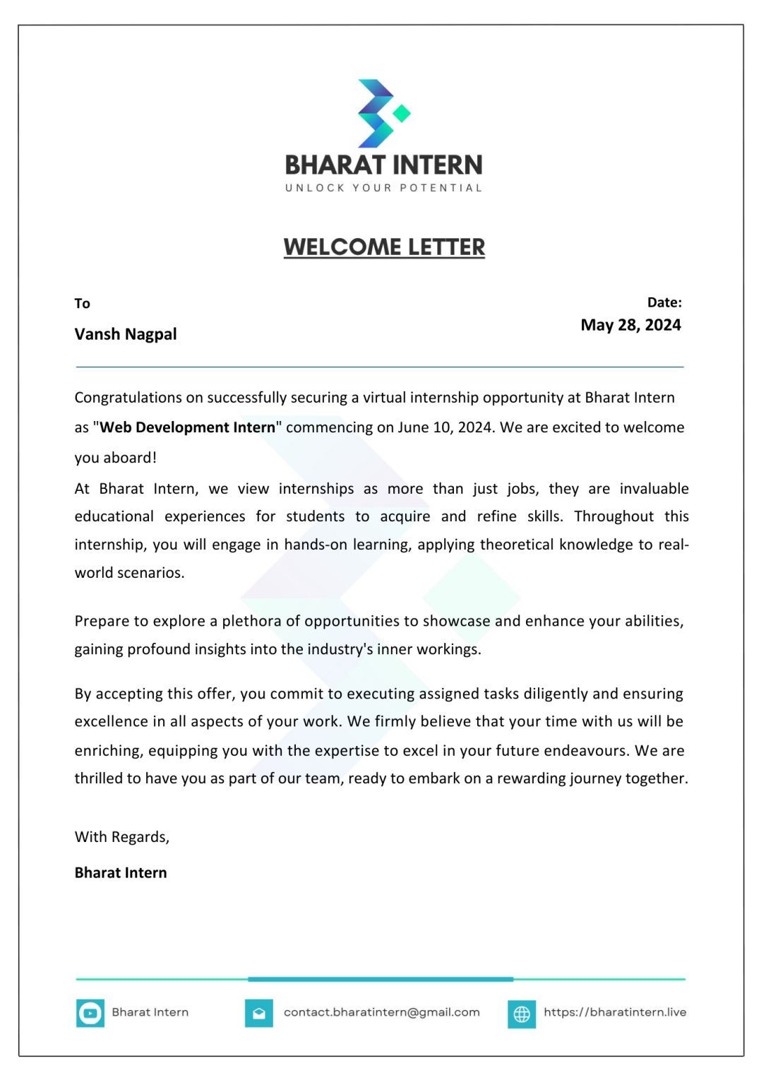 Vansh Nagpal on LinkedIn: #webdevelopment #internship #bharatintern # ... Vansh Nagpal on LinkedIn: #webdevelopment #internship #bharatintern # ...