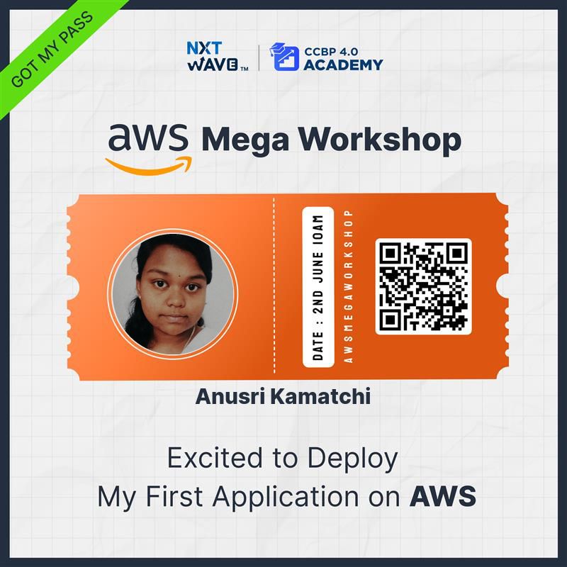 Anusri kamatchi on LinkedIn: #aws #cloudcomputing #nxtwave Anusri kamatchi on LinkedIn: #aws #cloudcomputing #nxtwave