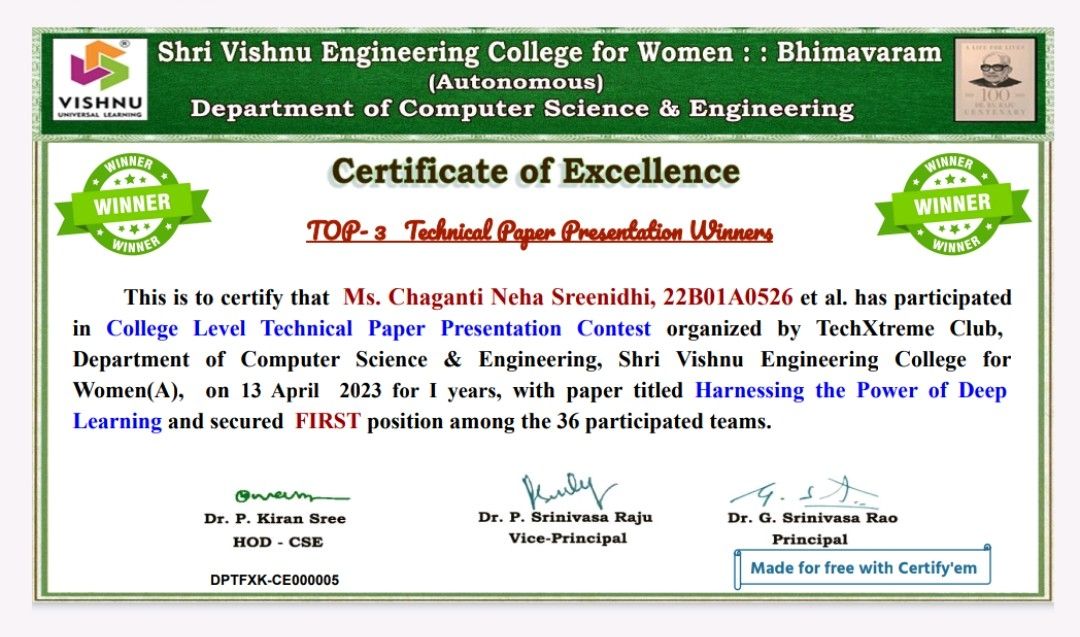Chaganti Neha Sreenidhi on LinkedIn: Hey all ! I'm extremely happy that ... Chaganti Neha Sreenidhi on LinkedIn: Hey all ! I'm extremely happy that ...