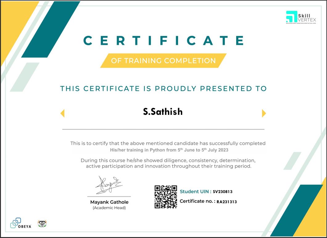 Sathish S on LinkedIn: #python #programming #skillvertex #newskills # ... Sathish S on LinkedIn: #python #programming #skillvertex #newskills # ...