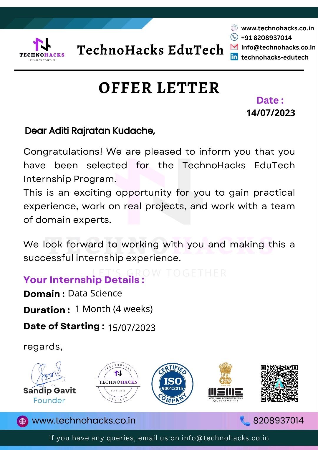 Aditi Kudache on LinkedIn: #datascienceinternship #technohacksedutech # ... Aditi Kudache on LinkedIn: #datascienceinternship #technohacksedutech # ...