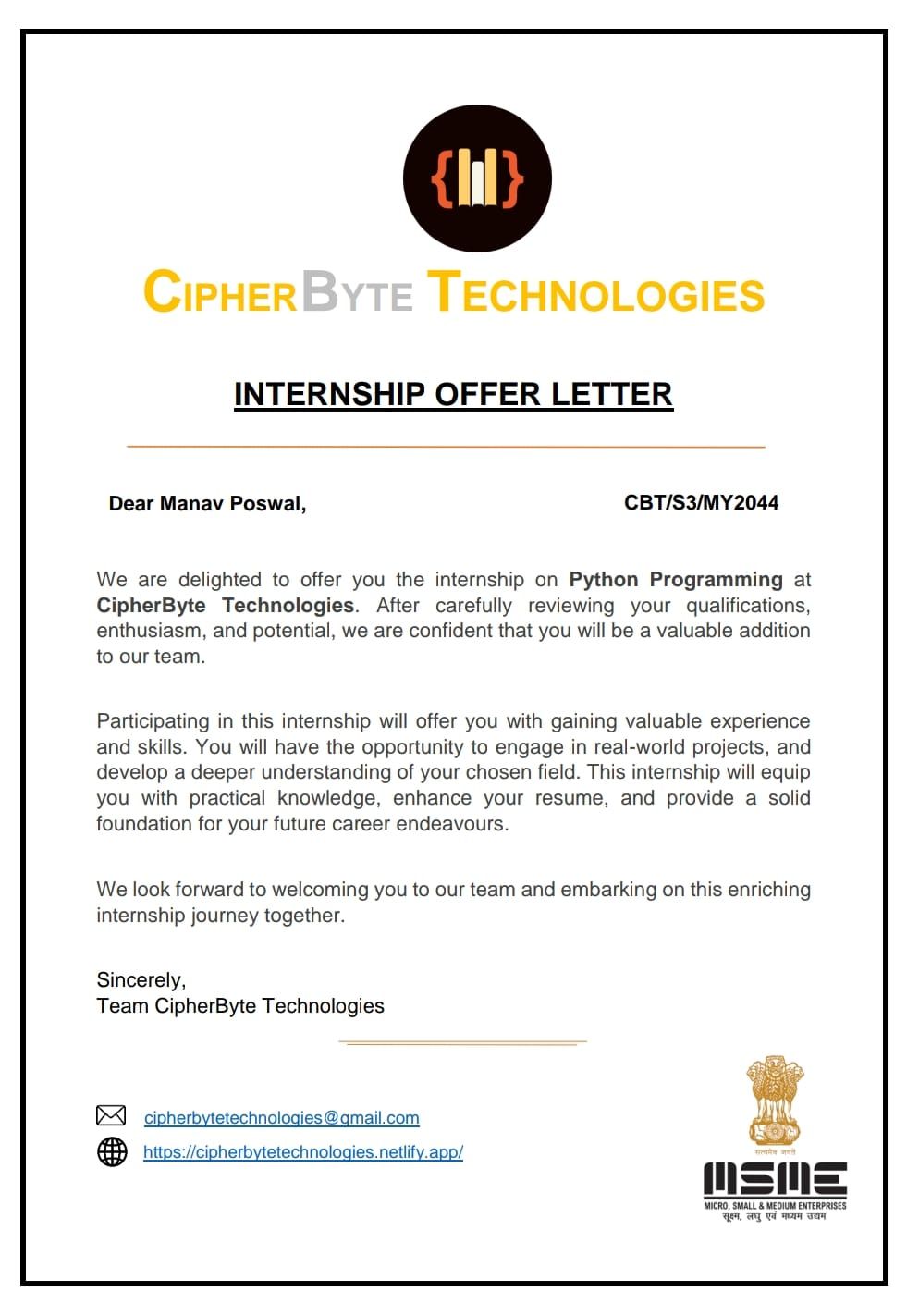 Manav Poswal on LinkedIn: #cipherbytetech Manav Poswal on LinkedIn: #cipherbytetech