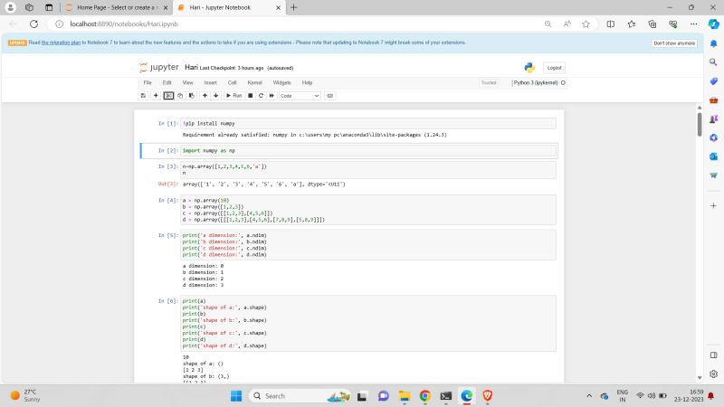 Hari kumar Nissankarao on LinkedIn: Task 34 Practice Numpy Task 35 ... Hari kumar Nissankarao on LinkedIn: Task 34 Practice Numpy Task 35 ...