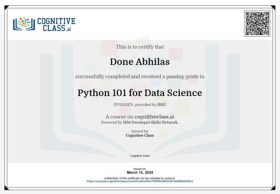 Done Abhilas on LinkedIn: #python #datascience #certification #ibm # ... Done Abhilas on LinkedIn: #python #datascience #certification #ibm # ...