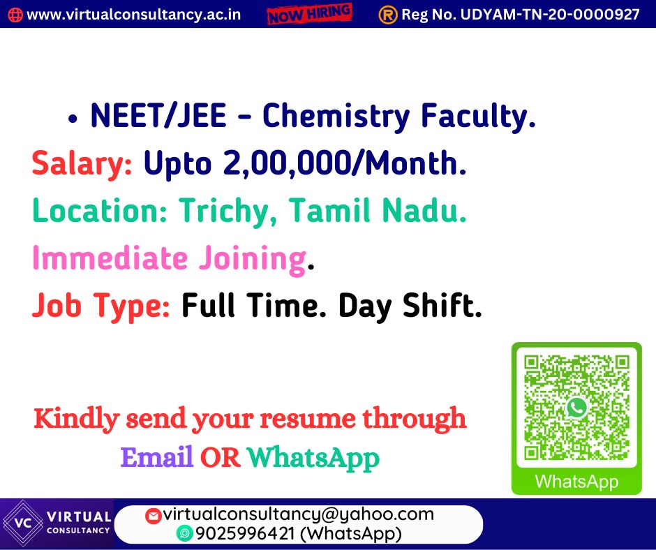 Virtual Consultancy on LinkedIn: #immediatejoining #hiring #faculty # ... Virtual Consultancy on LinkedIn: #immediatejoining #hiring #faculty # ...
