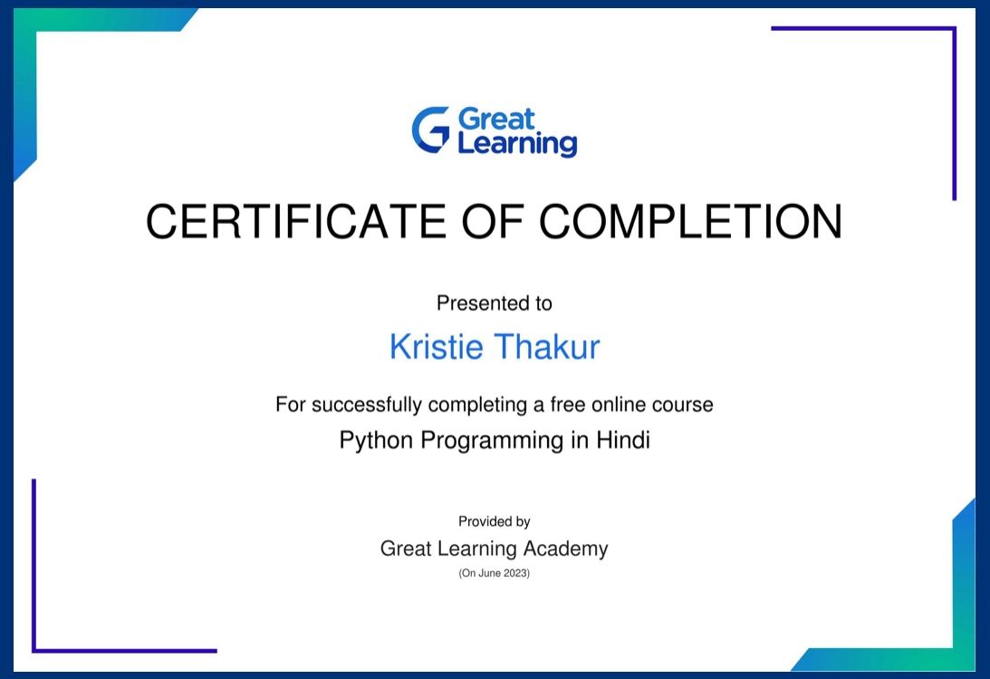 Kristie Thakur on LinkedIn: Python programming Kristie Thakur on LinkedIn: Python programming