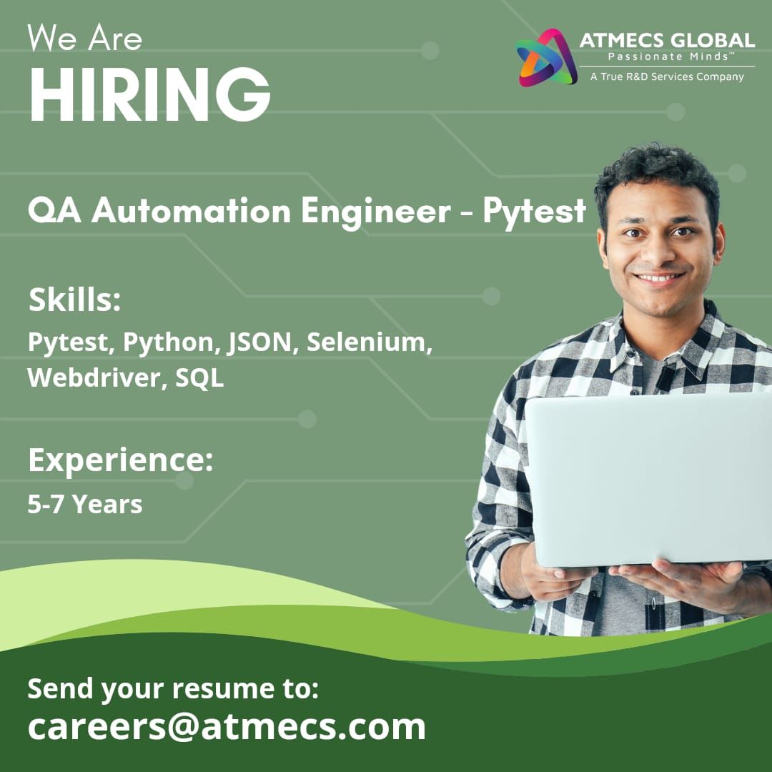 ATMECS Global Inc on LinkedIn: #pytest #python #json #selenium # ... ATMECS Global Inc on LinkedIn: #pytest #python #json #selenium # ...