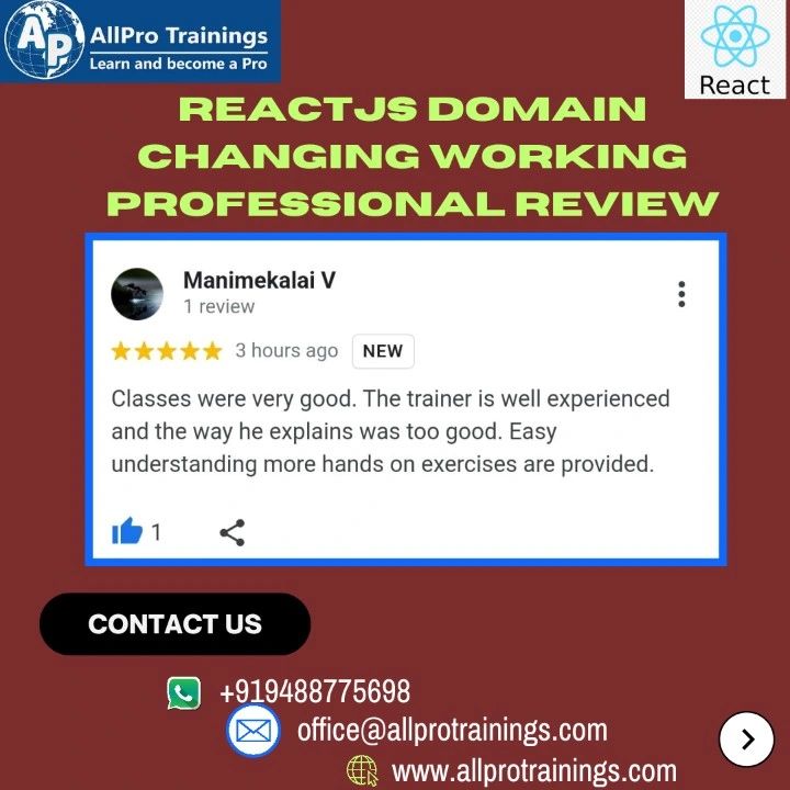 AllPro Trainings on LinkedIn: #allprotrainings #apt #reactjs # ... AllPro Trainings on LinkedIn: #allprotrainings #apt #reactjs # ...