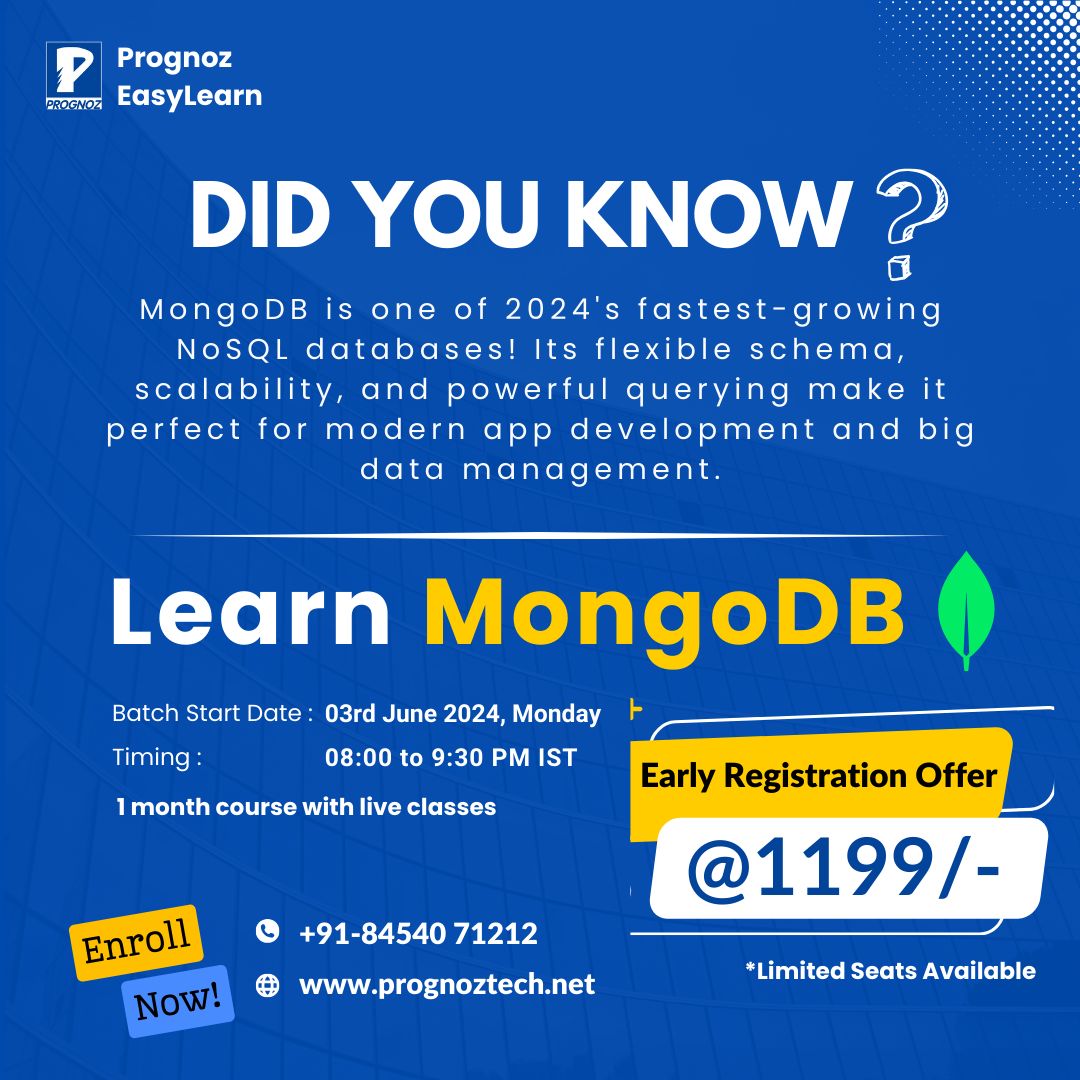 Prognoz Technologies Pvt. Ltd. on LinkedIn: #mongodb #liveclasses # ... Prognoz Technologies Pvt. Ltd. on LinkedIn: #mongodb #liveclasses # ...