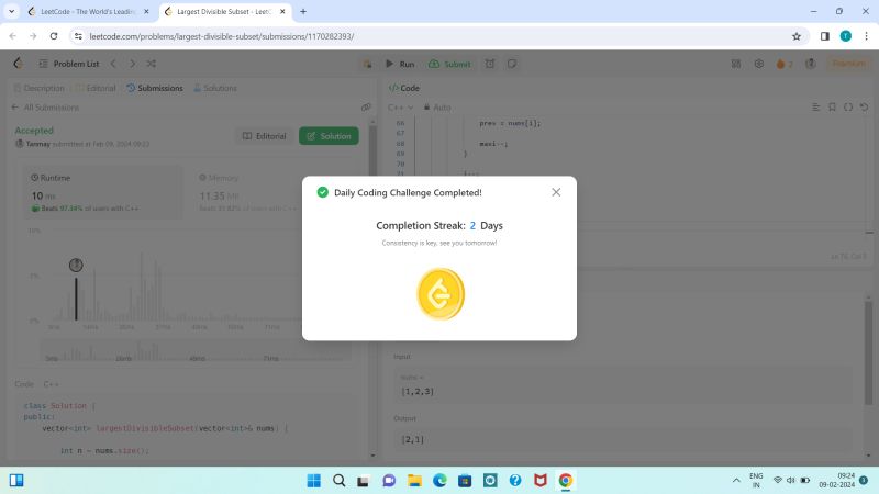 Tanamay Singh on LinkedIn: Problem- Largest Divisible Subset 1.Sort the ... Tanamay Singh on LinkedIn: Problem- Largest Divisible Subset 1.Sort the ...