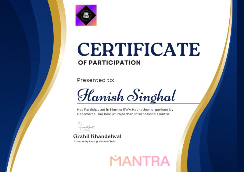 Hanish Singhal on LinkedIn: #mantrachain #hackathon #teamwork Hanish Singhal on LinkedIn: #mantrachain #hackathon #teamwork