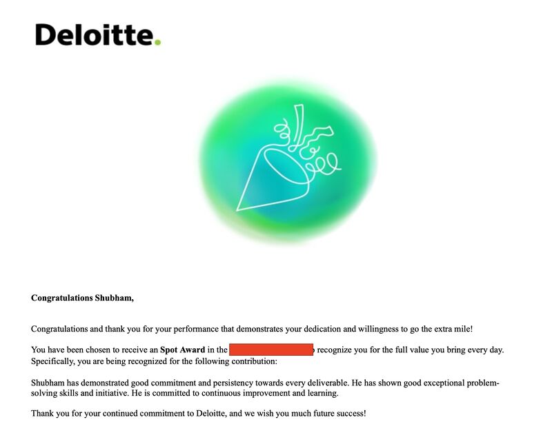 Shubham Soni on LinkedIn: #spotaward #hashedin #deloitte Shubham Soni on LinkedIn: #spotaward #hashedin #deloitte