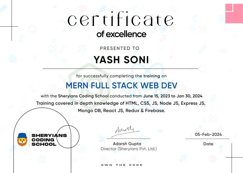 Yash Soni on LinkedIn: #webdev #codingschool #certificate # ... Yash Soni on LinkedIn: #webdev #codingschool #certificate # ...