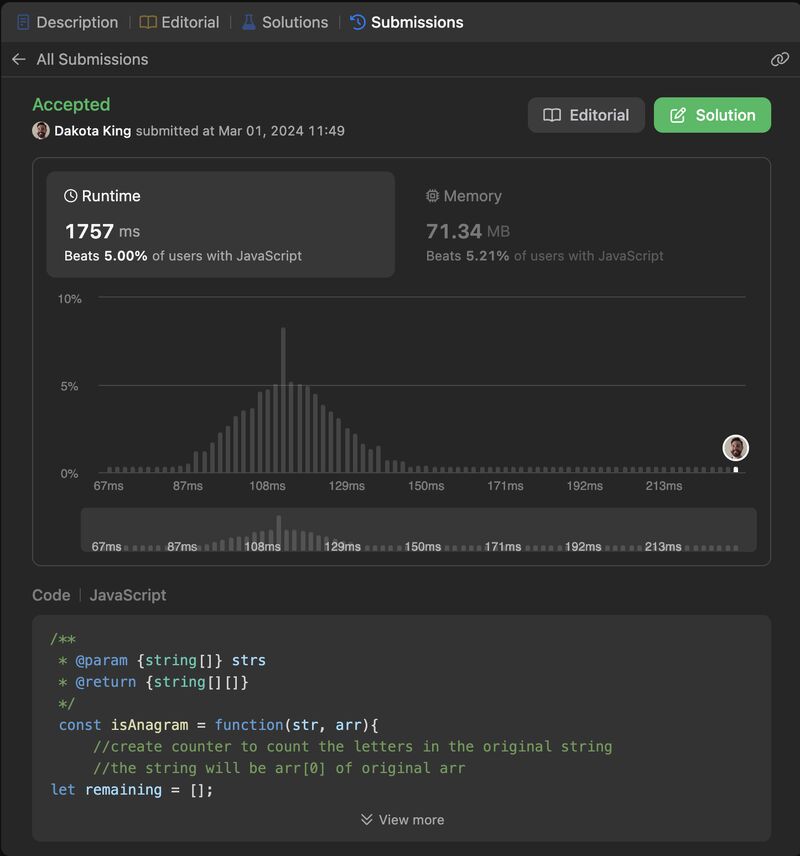 Dakota King on LinkedIn: #leetcode #javascript #programming | 15 comments Dakota King on LinkedIn: #leetcode #javascript #programming | 15 comments