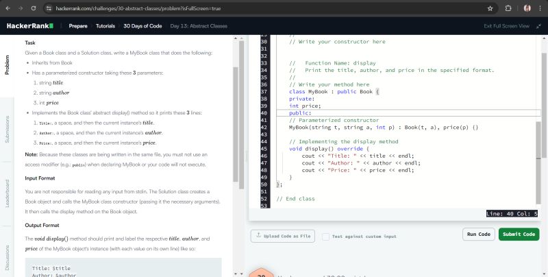 Priyambada Acharya on LinkedIn: Day 14: Abstract Class Level: Easy ... Priyambada Acharya on LinkedIn: Day 14: Abstract Class Level: Easy ...