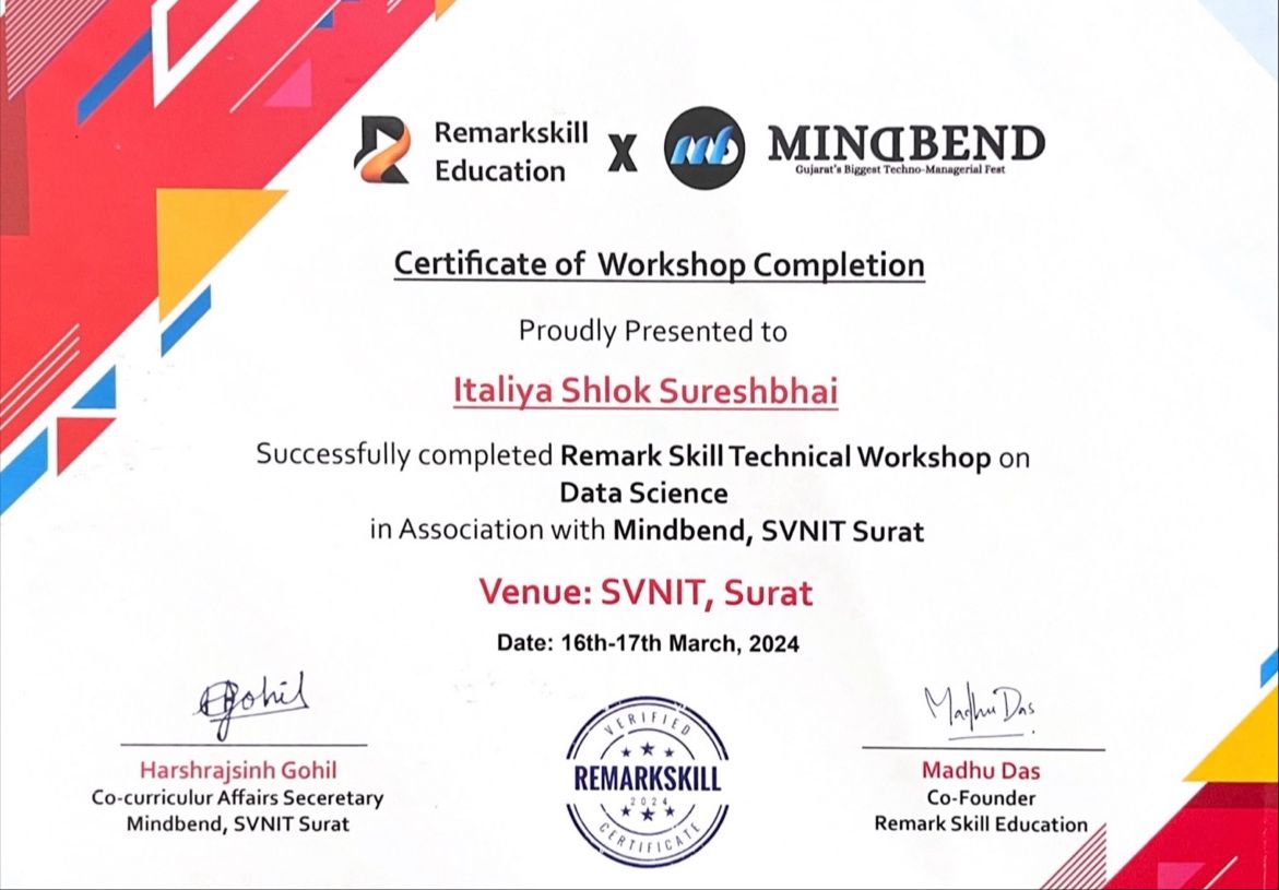 Shlok Italiya on LinkedIn: #datascience #workshop #svnit #mindbend # ... Shlok Italiya on LinkedIn: #datascience #workshop #svnit #mindbend # ...