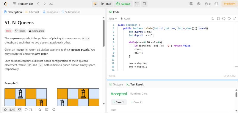 Nandini Kothari on LinkedIn: #100daysofcode #nqueens #backtracking # ... Nandini Kothari on LinkedIn: #100daysofcode #nqueens #backtracking # ...