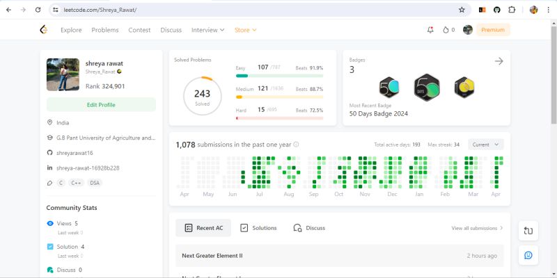 Shreya Rawat on LinkedIn: #100dayschallenge #leetcode #100daysofcode ... Shreya Rawat on LinkedIn: #100dayschallenge #leetcode #100daysofcode ...