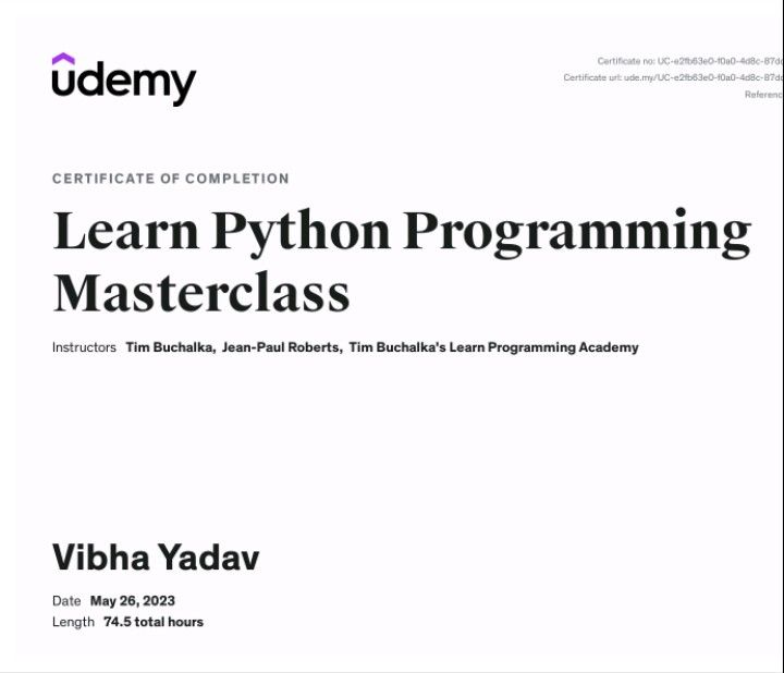Vibha Yadav on LinkedIn: #pythonprogramminglanguage Vibha Yadav on LinkedIn: #pythonprogramminglanguage