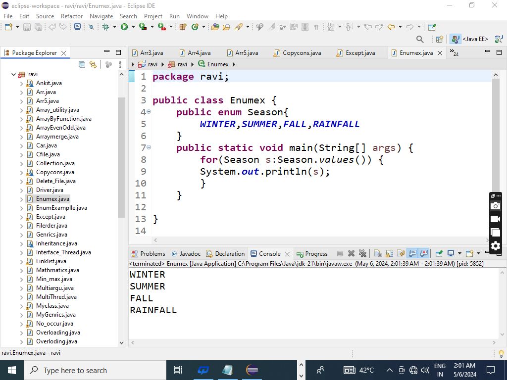 Ravi Yadav on LinkedIn: #enum #enum #coding #programming #codingjourney Ravi Yadav on LinkedIn: #enum #enum #coding #programming #codingjourney
