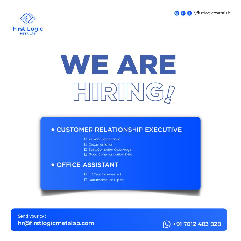 First Logic Meta Lab Pvt Ltd on LinkedIn: Job Title: Customer ... First Logic Meta Lab Pvt Ltd on LinkedIn: Job Title: Customer ...